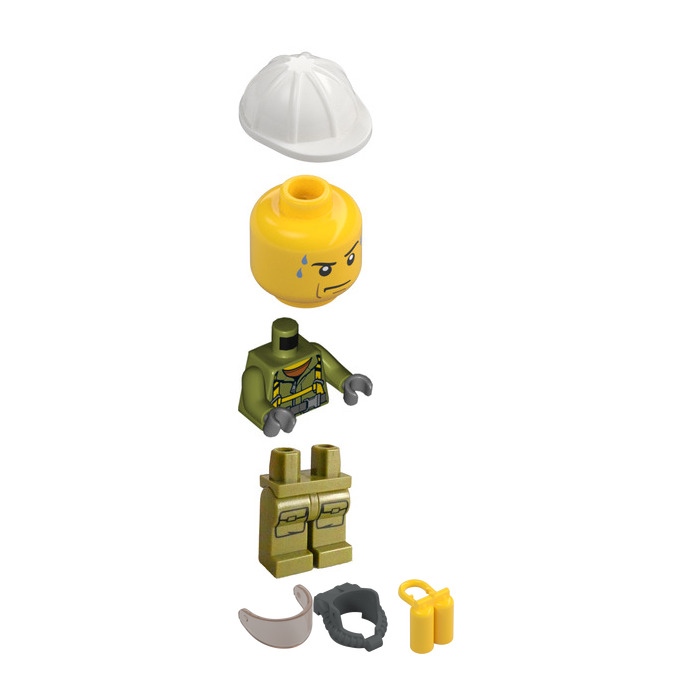 LEGO Rescue Worker with Hard Hat, Breathing Tank, and Air Hose ...