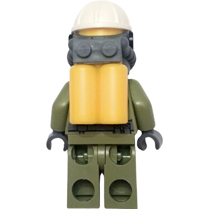 LEGO Rescue Worker with Hard Hat, Breathing Tank, and Air Hose ...