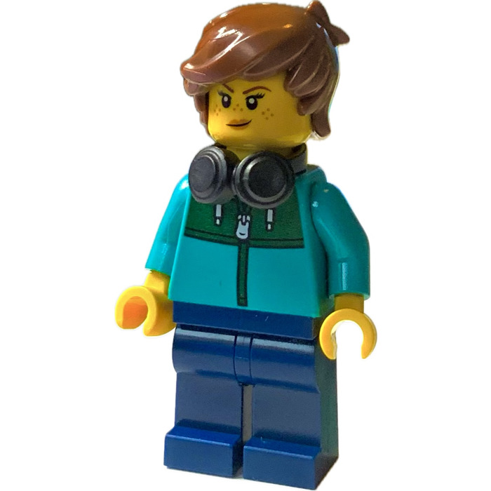 LEGO Resident with Black Headphones and Short Tousled Hair Minifigure ...