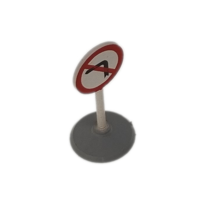LEGO Road Sign (old) No Left Turn with Base Type 1 | Brick Owl
