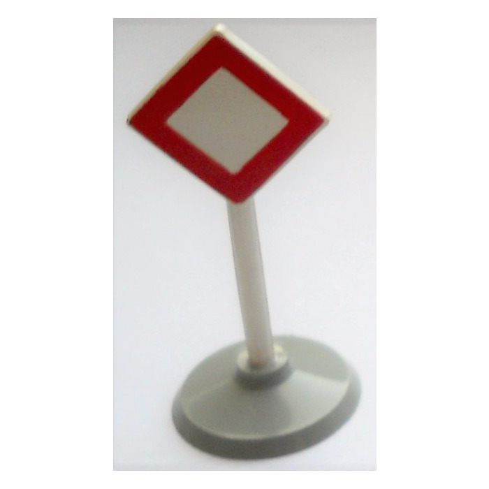 LEGO Road Sign (old) square on point with red border on white ...