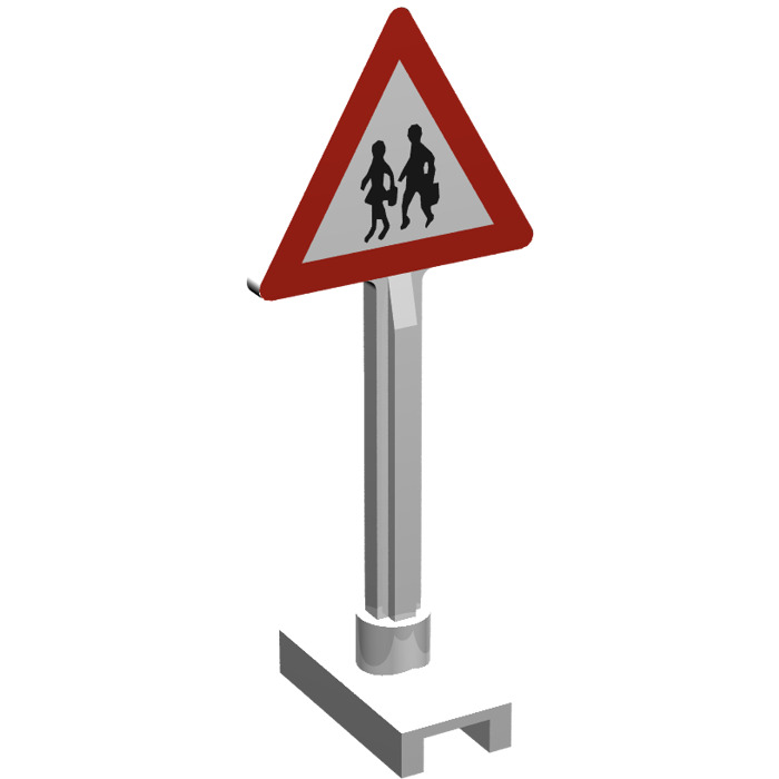 LEGO Road Sign Triangle with Pedestrian Crossing 2 People Pattern (649 ...