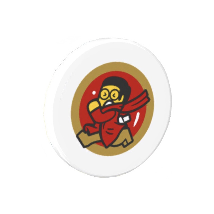 LEGO Roadsign Clip-on 2 x 2 Round with Mr Tang Running Sticker (30261 ...