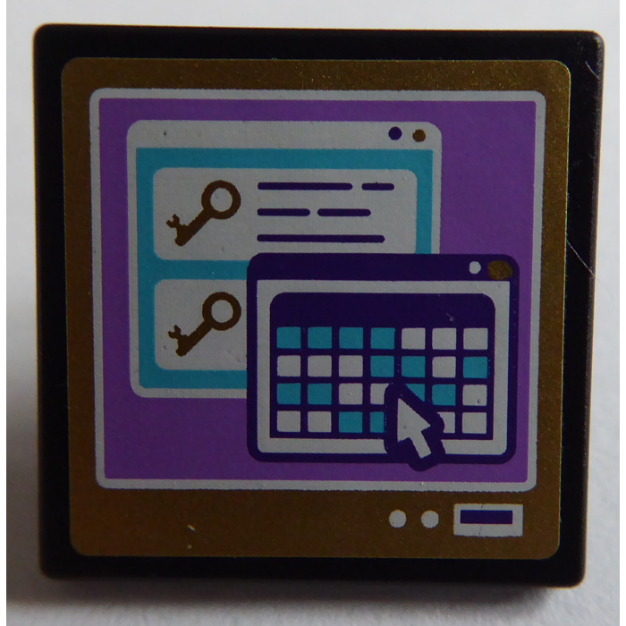 LEGO Roadsign Clip-on 2 x 2 Square with Computer monitor Sticker with ...