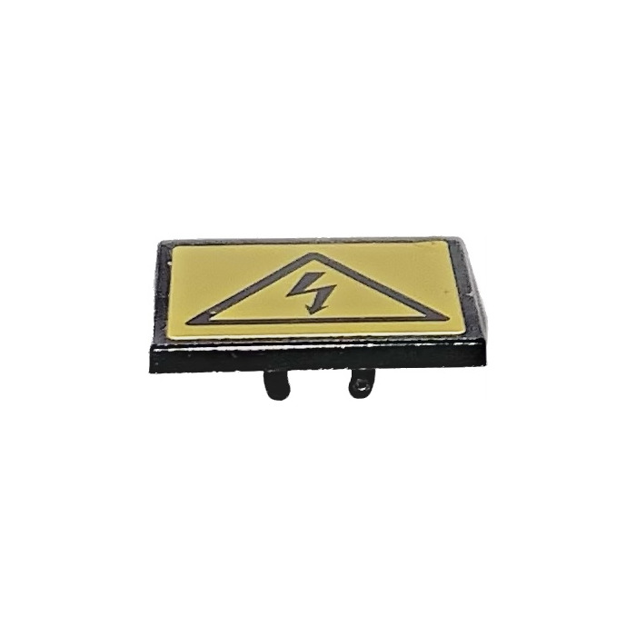 LEGO Roadsign Clip-on 2 x 2 Square with Electricity Danger Sign Sticker ...