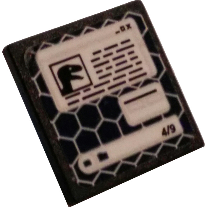 LEGO Roadsign Clip-on 2 x 2 Square with Raptor File 4/9 Sticker with 'O ...