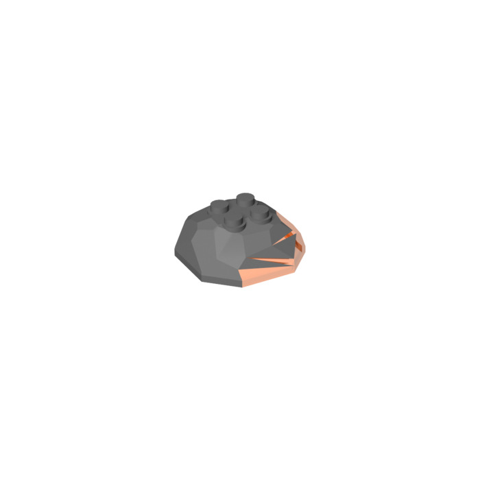 LEGO Rock 4 x 4 Boulder Top with Marbled Transparent Neon Orange (30293 ...