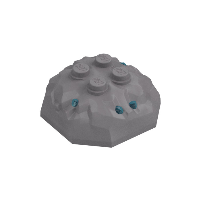 LEGO Rock 4 x 4 Boulder Bottom with Transparent Light Blue Crystals ...