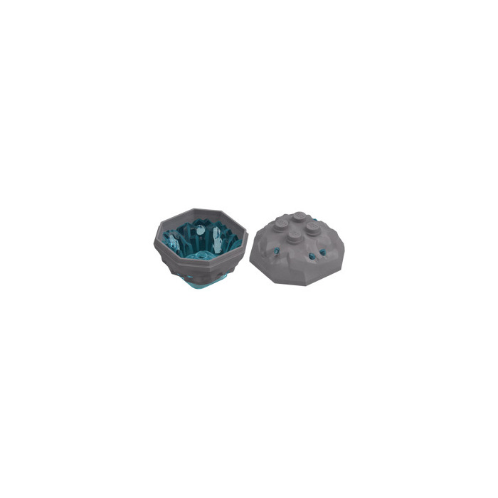 LEGO Rock 4 x 4 Boulder with Transparent Light Blue Crystals | Brick Owl