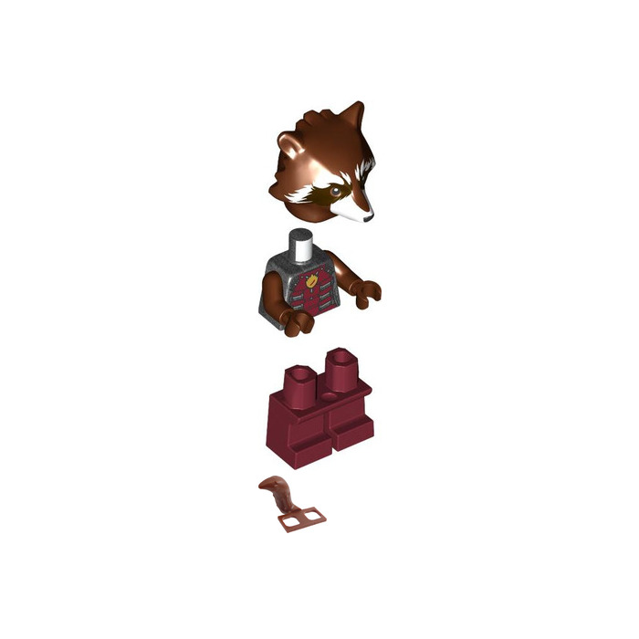 LEGO Rocket Raccoon with Brown Fur and Pearl Dark Gray Top Minifigure ...