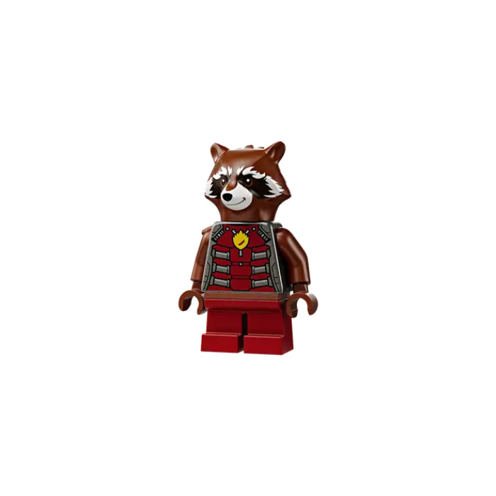 LEGO Rocket Raccoon with Brown Fur and Pearl Dark Gray Top Minifigure ...