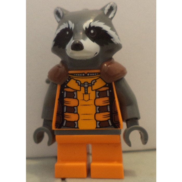 LEGO Rocket Raccoon with Gray Fur and Orange Suit Minifigure | Brick ...