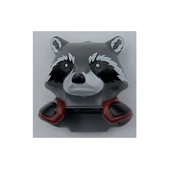 LEGO Rocket Racoon Head with Dark Red and Black Shoulder Pads (18797 ...