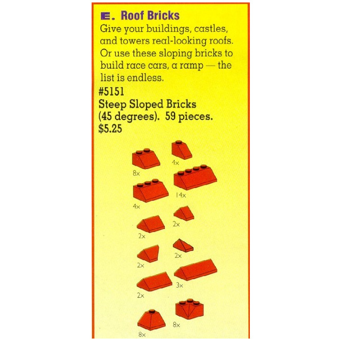 LEGO Roof Bricks Steep 45 Degrees Red Set 5151 | Brick Owl - LEGO ...