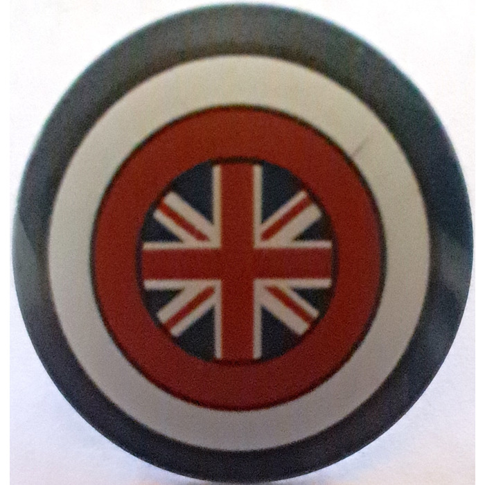LEGO Round Shield with Curved Face with Union Jack Flag and Red and ...