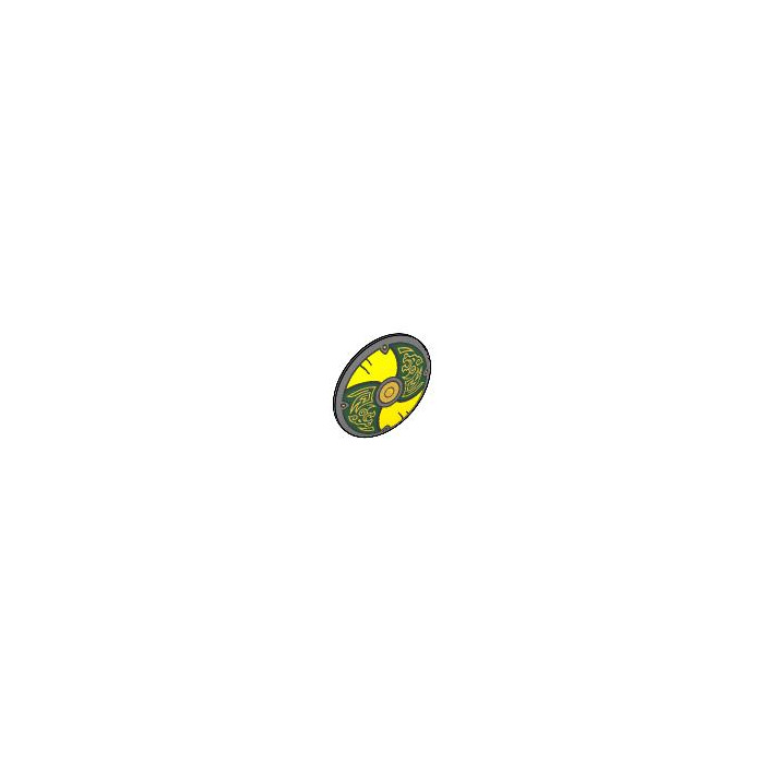 LEGO Round Shield with Curved Face with Yellow and Green (75902 / ...