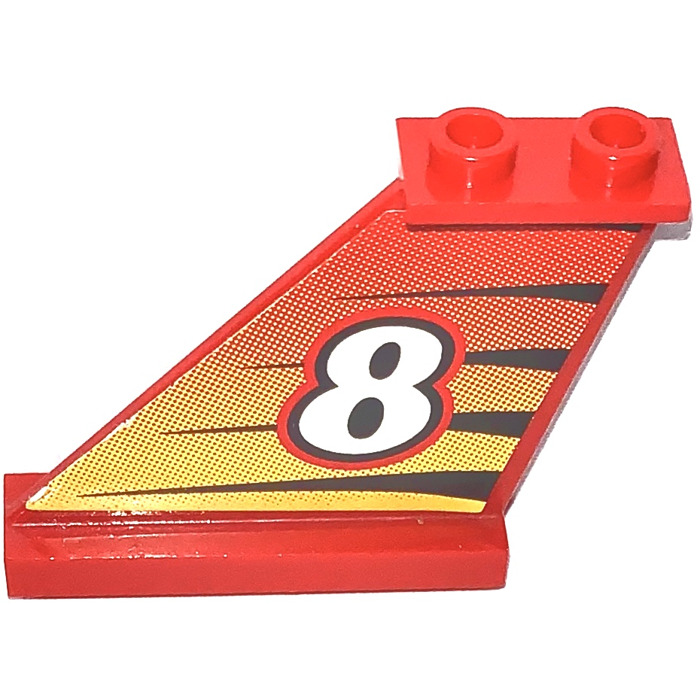 LEGO Rudder 1 x 3 x 4 with Tiger Stripes and Number 8 Left Sticker ...