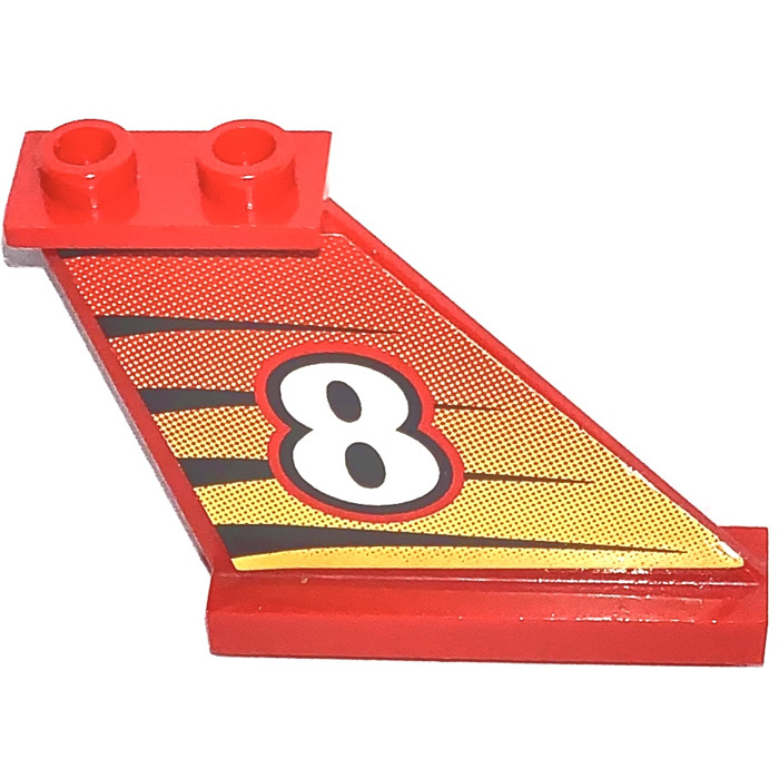 LEGO Rudder 1 x 3 x 4 with Tiger Stripes and Number 8 right Sticker ...