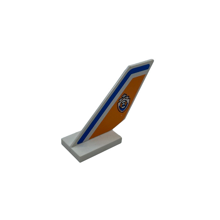 LEGO Rudder 2 x 4 x 6 with Coast Guard Logo Blue and Orange Curves on ...