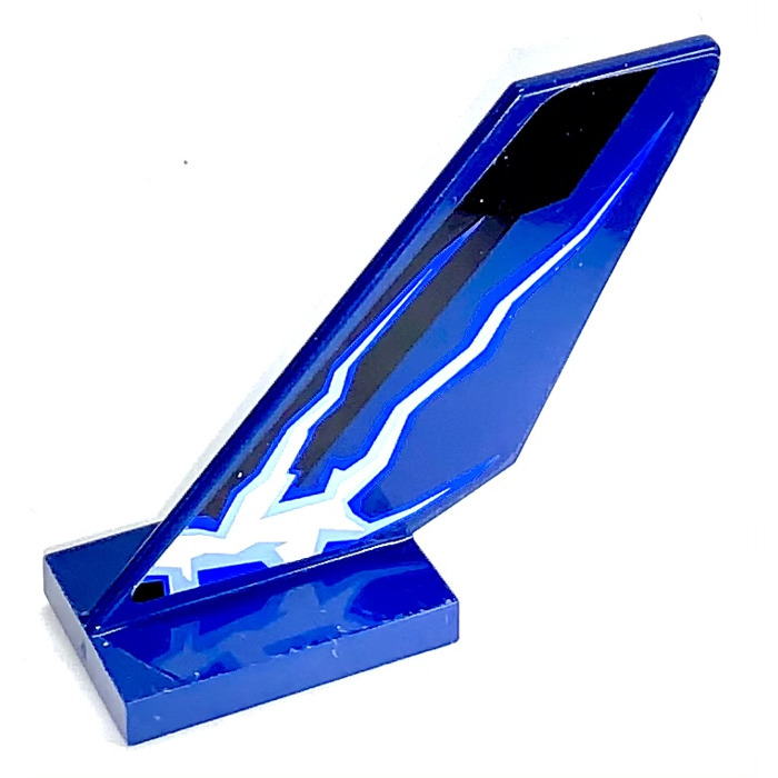 LEGO Rudder 2 x 4 x 6 with Lightning on Blue and Black Background (Left ...