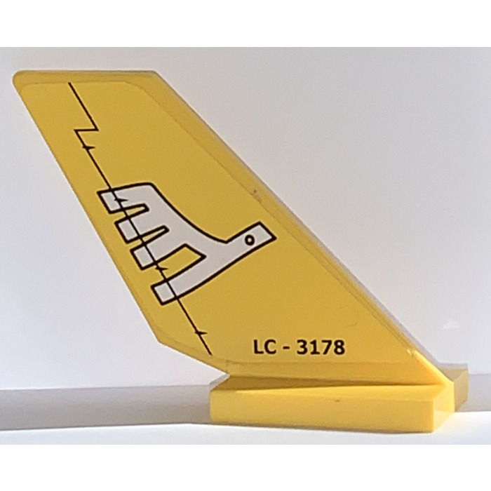 LEGO Rudder 2 x 4 x 6 with White Airline Bird and 'LC - 3178' Pattern ...