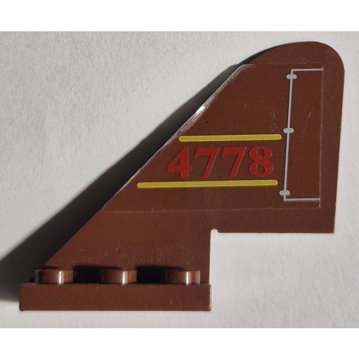 LEGO Rudder 2 x 5 x 3.7 with '4778' and Flap Sticker (3587) | Brick Owl ...