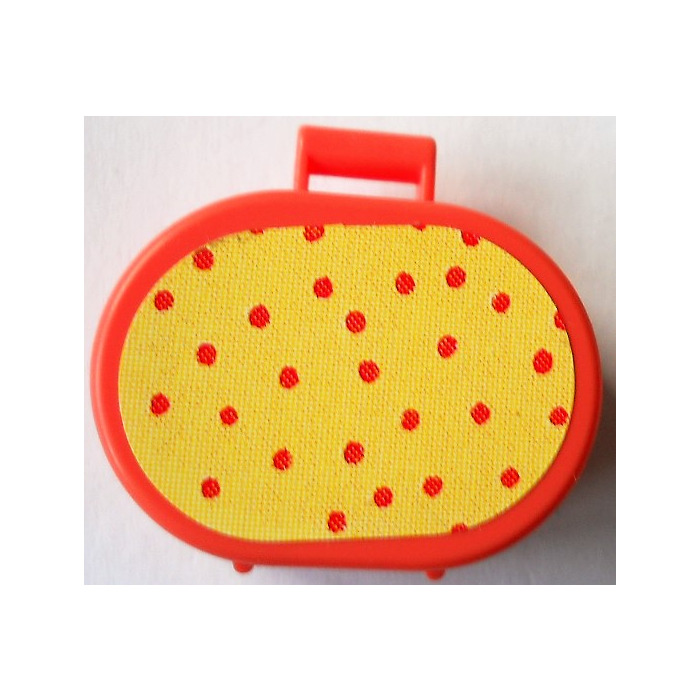 LEGO Salmon Oval Case with Handle with Pink Flower and Red Dots on ...