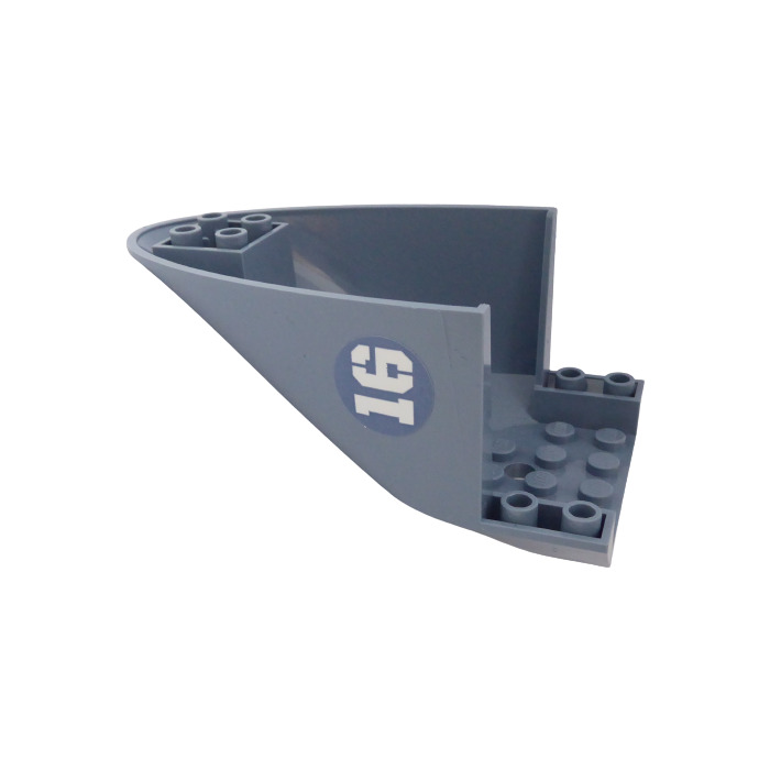 LEGO Sand Blue Airplane Tail 6 x 10 x 4 Bottom with "16" Stickers ...
