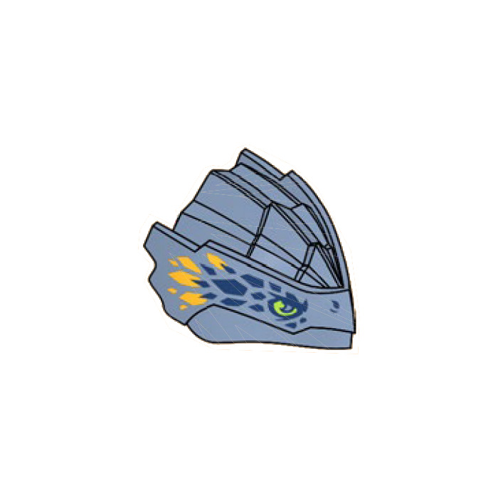 LEGO Sand Blue Dragon Head with Stepped Top with Dark Blue and Orange ...