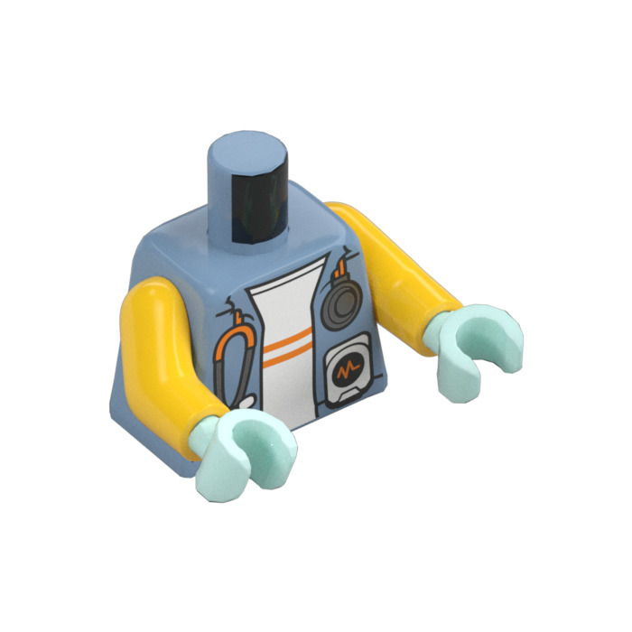 LEGO Sand Blue Male Explorer Minifig Torso (973 / 76382) | Brick Owl ...