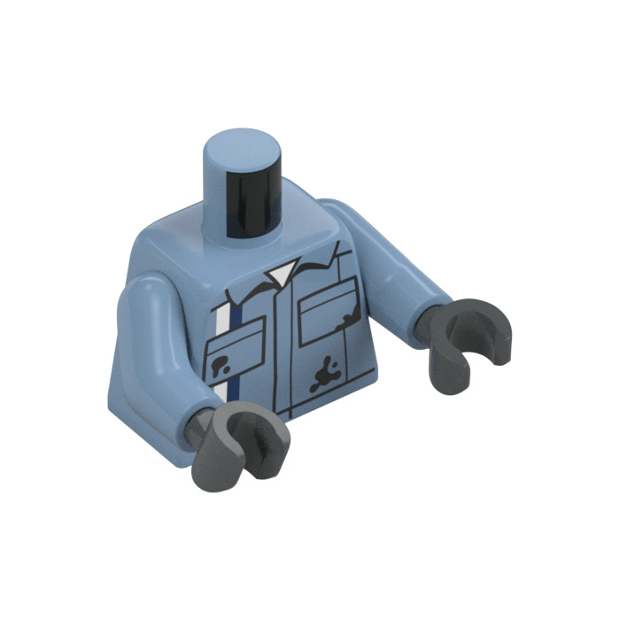 LEGO Sand Blue Mechanic Torso (973 / 76382) | Brick Owl - LEGO Marketplace