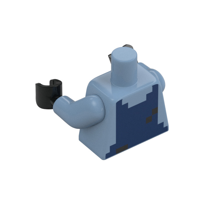 LEGO Sand Blue Miner with Dark Blue Overalls Minifig Torso (973 ...