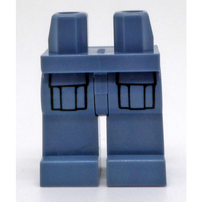 LEGO Sand Blue Minifigure Hips and Legs with Pleated Front Pockets ...