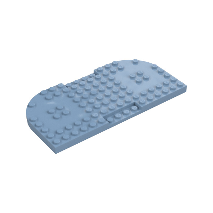LEGO Sand Blue Plate 8 x 16 x 0.7 with 2 Rounded Corners (74166 ...