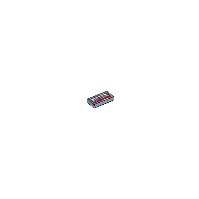LEGO Sand Blue Tile 1 x 2 with Cassette Tape with Groove (1808 / 108755 ...