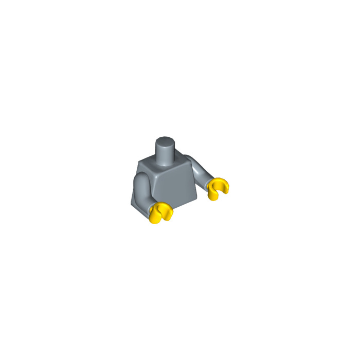 LEGO Sand Blue Undecorated Torso with Sand Blue Arms and Yellow Hands ...