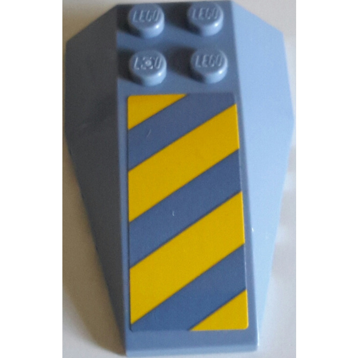 LEGO Sand Blue Wedge 6 x 4 Triple Curved with Sand Blue and Yellow ...
