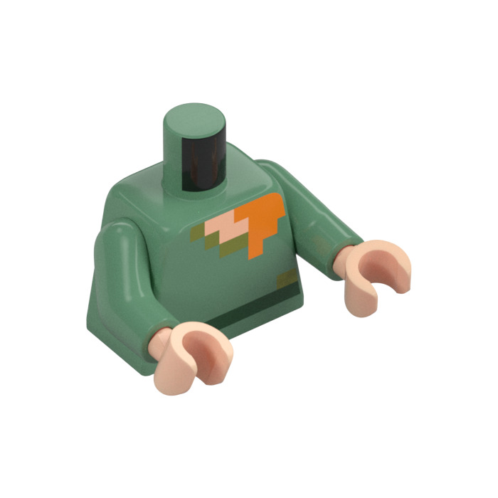 LEGO Alex Torso with Sand Green Arms and Light Flesh Hands (3814 / ...