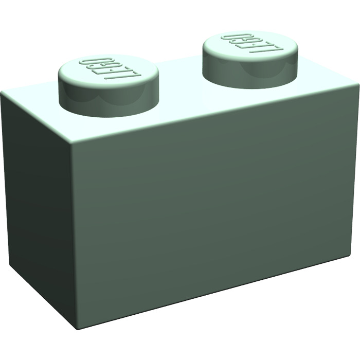 LEGO Sand Green Brick 1 x 2 with Bottom Tube (3004 / 93792) | Brick Owl ...