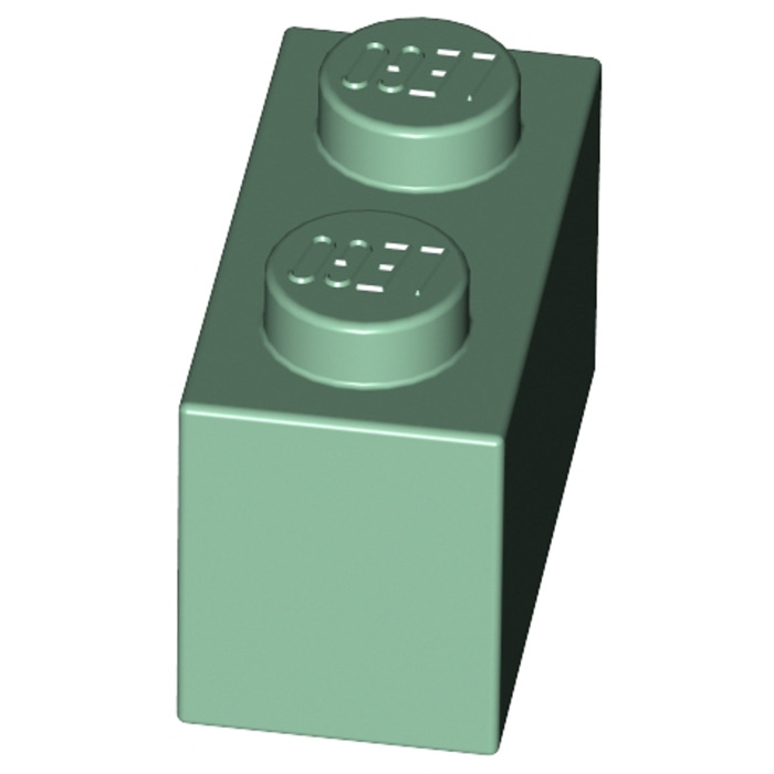 LEGO Sand Green Brick 1 x 2 with Bottom Tube (3004 / 93792) | Brick Owl ...