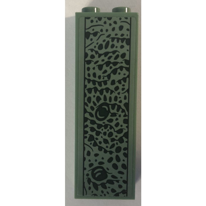 LEGO Sand Green Brick 1 x 2 x 5 with underwater Atlantis sticker with ...