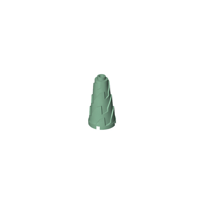 LEGO Sand Green Cone 2 x 2 x 3 with Spikes and Completely Open Stud ...