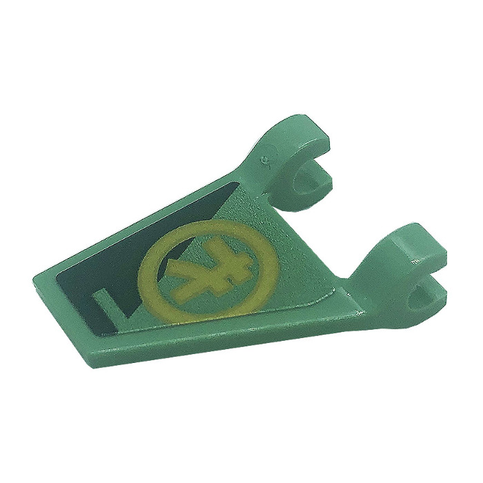 LEGO Flag 2 x 2 Angled with Gold Ninjago L Symbol in Circle (Left ...