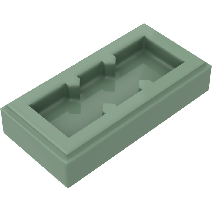 LEGO Sand Green Plate 1 x 2 with 1 Stud (with Groove and Bottom Stud ...