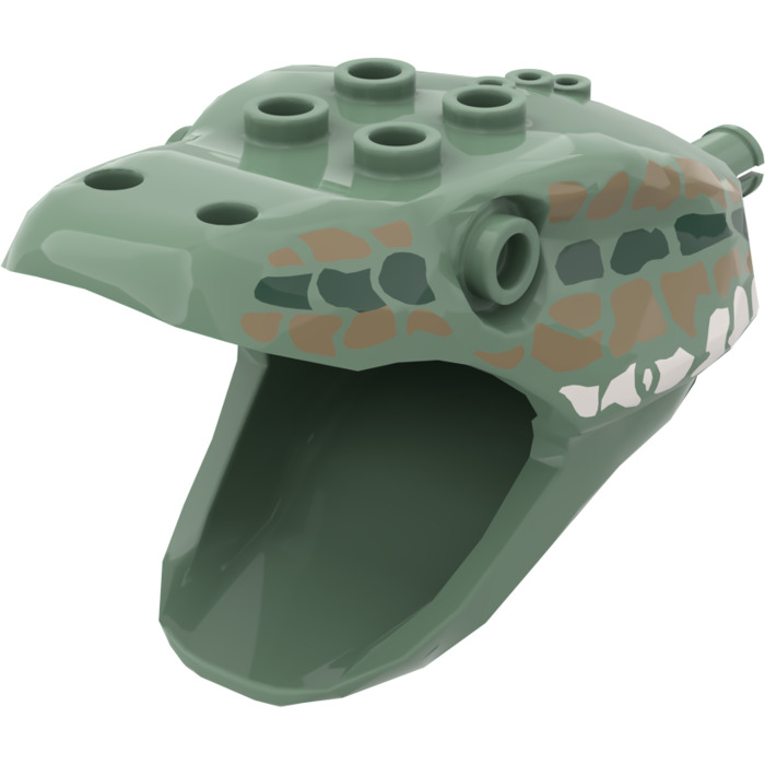 LEGO Sand Green Snake Head with Scales (43746 / 44155) | Brick Owl