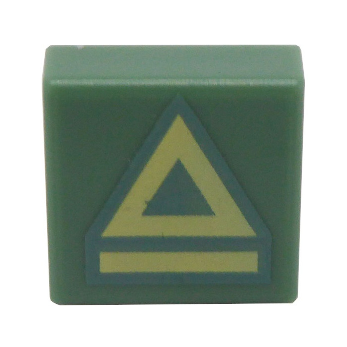 LEGO Tile 1 x 1 with Bright Light Yellow Triangle and Stripe with ...