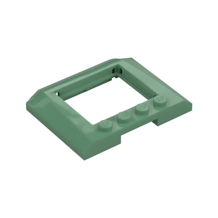 LEGO Sand Green Wedge 6 x 6 Curved with Window Cutout (4652) | Brick Owl