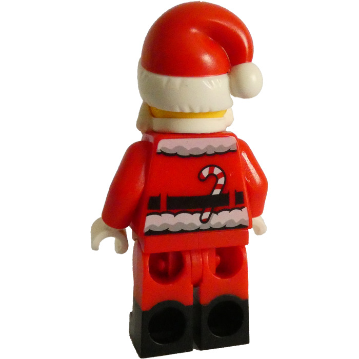 LEGO Weihnachtsmann mit Candy Cane Fell Jacke (Schwarz Boots, Schwarz ...