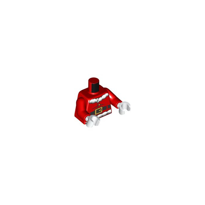 LEGO Santa with Fur Jacket (Black Creases, Black Boots) Minifig Torso ...