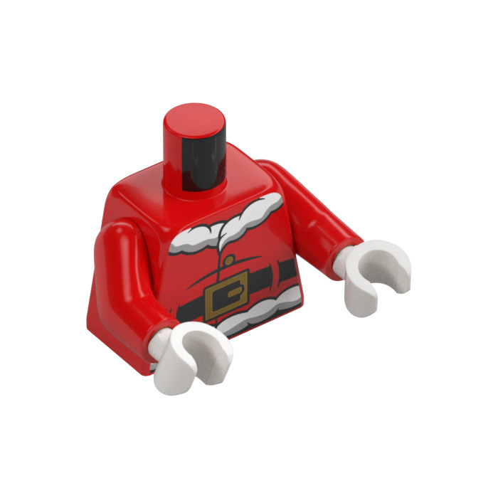 LEGO Santa with Fur Jacket (Black Creases, Black Boots) Minifig Torso ...